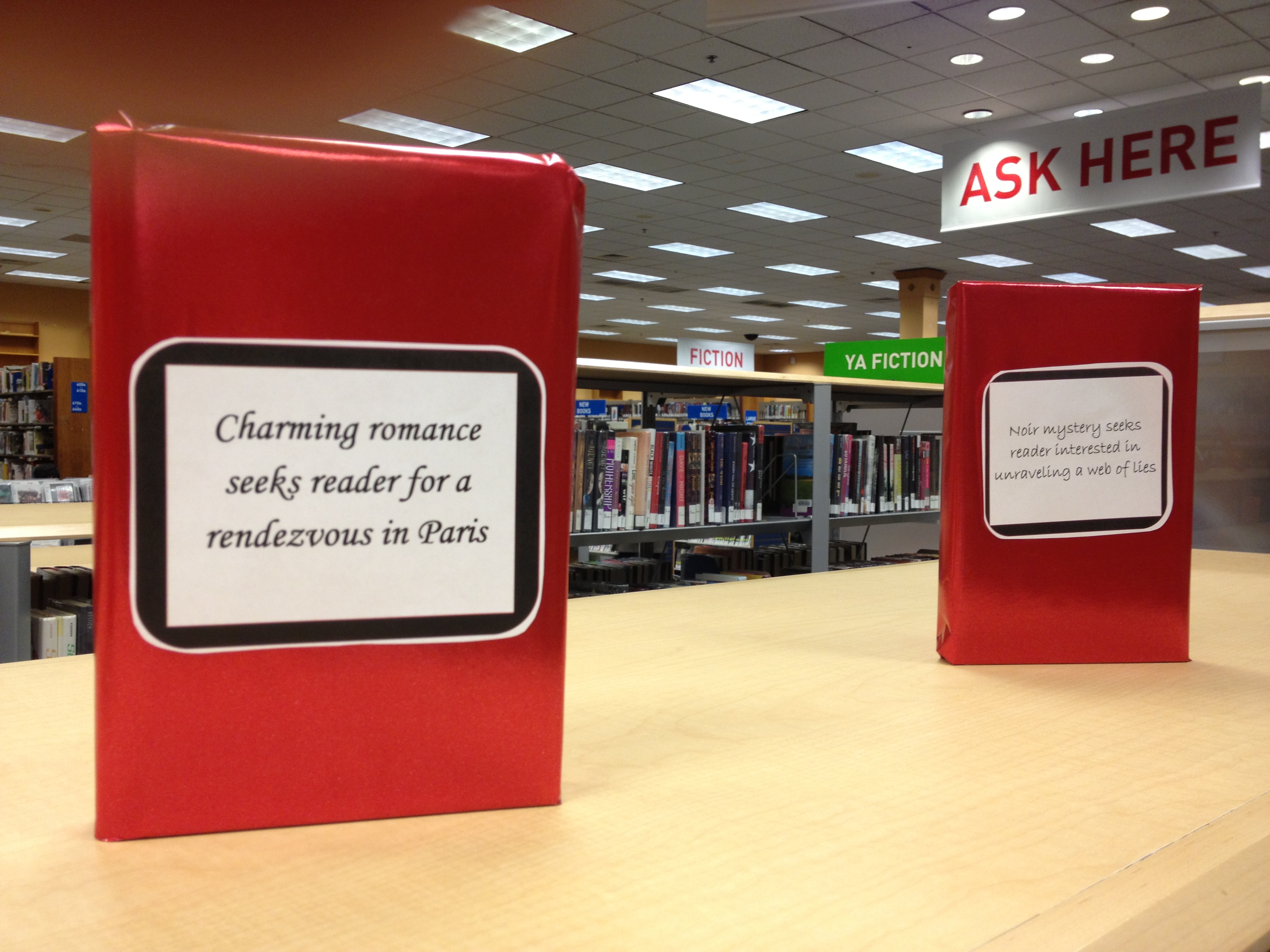 Teen Library Display for Valentine’s Day: Blind Date with a Book ...